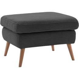 exxpo - sofa fashion Hocker &raquo;Scandi bequem und elegant mit hohem Holzfu&szlig;&laquo; bequem und elegant mit hohem Holzfu&szlig; grau