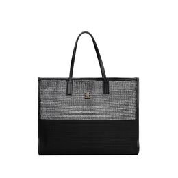 Tommy Hilfiger Damen Tragetasche &raquo;TH CITY SUMMER TOTE WOVEN&laquo;, Damen Umh&auml;ngetasche, Schultertasche mit TH-Logoemblem schwarz