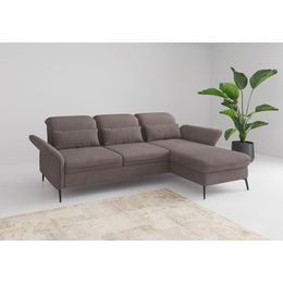 Sit & More sit&more Ecksofa &raquo;Emely, inkl. Sitztiefenverstellung&laquo; wahlweise mit Bettfunktion,Bettkasten,Kopf- & Armteilverstellung grau 90% Polyester, 10% 