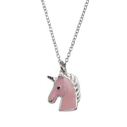 Vivance Herren Kette mit Anh&auml;nger &raquo;925/- Silber Einhorn&laquo; pink