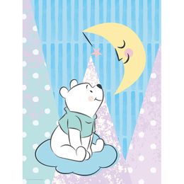 Komar Bild &raquo;Winnie the Pooh Moon&laquo; Disney 1 Stk. tlg. Wandbild zur Dekoration im Kinderzimmer - ohne Rahmen bunt Holz, Papier