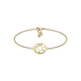 Elli Damen Armband &raquo;Weltkugel Globus Reise Travel Cut Out 925er Silber&laquo; gold