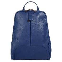 Samantha Look Damen Cityrucksack echt Leder, Made in Italy blau B/H/T: 20cm x 32cm x 6cm, onesize