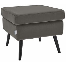 Home Affaire Hocker &raquo;Salla&laquo; Bezug auch in Luxus-Microfaser in Teddyfelloptik grau Samtcord (92% Polyester 8% Polyamid);Struktur (100% Polyester);