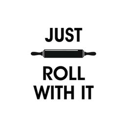 queence Wanddekoobjekt &raquo;JUST ROLL WITH IT&laquo; Stahlschild, Blechschild, Spruch, Witzig, Wanddeko, retro, 20x30cm schwarz Stahl