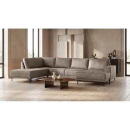 OTTO home Wohnlandschaft &raquo;XXL Sofa Oland, Struktur, Flachgewebe, Luxus-Microfaser, Boucle&laquo; U-Form, 345 cm, Wellenunterfederung, Skandi-Design, 