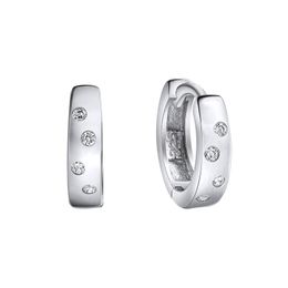 Vivance Damen Paar Creolen &raquo;925-Sterling Silber rhodiniert Zirkonia&laquo; silber