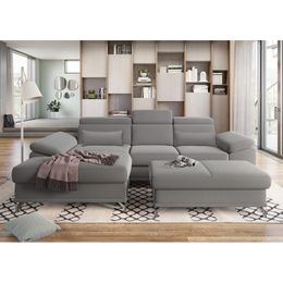 Sit & More sit&more Ecksofa &raquo;Cabrio L-Form, B: 295 cm, mit Sitztiefen-, Arm- & Kopfteilverstellung&laquo; 2 Nierenkissen, Federkern, optional Bettfunktion und Stauraum