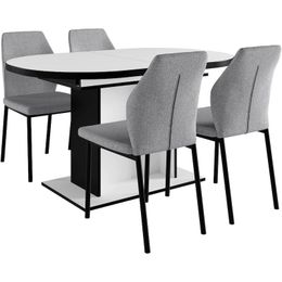 OTTO home Essgruppe &raquo;Basel, Tischgruppe mit 4 St&uuml;hlen, Esstisch ausziehbar 140 - 180 cm&laquo; Set, Otto's DAUERTIEFPREIS, 5 Stk. tlg. BESTSELLER, 