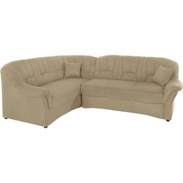 DOMO collection Ecksofa &raquo;Bahia, zeitlos und elegant, bequeme Armlehnen, L-Form&laquo; wahlweise mit Bettfunktion beige Luxus-Microfaser (100% Polyester), 