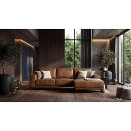OTTO home Ecksofa &raquo;Polsterecke Oland, Struktur, Flachgewebe, Luxus-Microfaser, Boucle&laquo; L-Form, 280 cm, Wellenunterfederung, Skandi-Design, Metallf&uuml;&szlig;e 