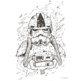 Komar Bild &raquo;Star Wars Pilot Drawing&laquo; Disney 1 Stk. tlg. Wandbild zur Dekoration im Kinderzimmer - ohne Rahmen bunt Holz, Papier