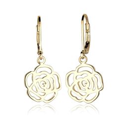 Elli Damen Paar Ohrh&auml;nger &raquo;Ohrh&auml;nger mit Blume 925 Sterling Silber&laquo; gold