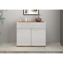 OTTO home Sideboard &raquo;Garda, Kommode, Schrank, 2 T&uuml;ren, 1 Schublade, Made in Italy&laquo; Hochglanzlackierte Fronten, Korpus matt, grifflos, Breite 80,9 cm 