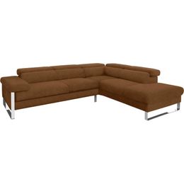 W.Schillig Ecksofa &raquo;finn, toller Sitzkomfort, L-Form, hochwertige Verarbeitungsdetails&laquo; German Design Award 2016, Fu&szlig;gestell Chrom gl&auml;nzend, Breite 
