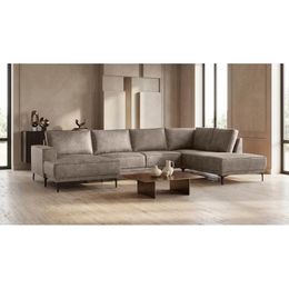 OTTO home Wohnlandschaft &raquo;XXL Sofa Oland, Struktur, Flachgewebe, Luxus-Microfaser, Boucle&laquo; U-Form, 345 cm, Wellenunterfederung, Skandi-Design, 