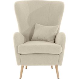 Home Affaire Sessel &raquo;Sallito, Ohrensessel, TV-Sessel&laquo; f&uuml;r Wohnzimmer, auch in Samtcord beige Struktur Hahnentritt (67% Polypropylen, 33% Polyester);