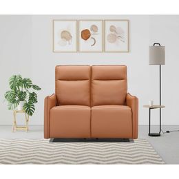 2-Sitzer &raquo;Lugo, Kinosofa mit Reclinerfunktion in Kunstleder und Webstoff&laquo; mit manueller Relaxfunktion in beiden Sitzen braun