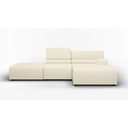 Egoitaliano Ecksofa &raquo;Babouche, Designsofa mit au&szlig;ergew&ouml;hnlichem Sitzkomfort zum Wohlf&uuml;hlen&laquo; beige Leder &raquo;BULL&laquo; (echtes Rindsleder). Geschliffenes, pigmentiertes 