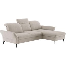 Sit & More sit&more Ecksofa &raquo;Leandro L-Form&laquo; Wahlweise mit Bett-, Kopfteil - und Armlehnfunktion, sowie Bettkasten beige 90% Polyester, 10% Polyamid
