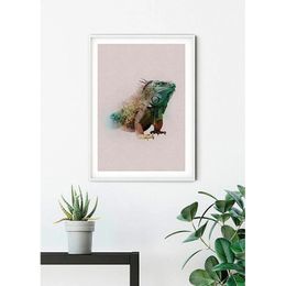 Komar Bild &raquo;Animals Paradise Iguana&laquo; Tiere 1 Stk. tlg. Wandbild zur Dekoration - ohne Rahmen bunt Holz, Papier