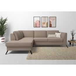 Sit & More sit&more Ecksofa &raquo;Olsen L-Form&laquo; inklusive Sitztiefenverstellung, wahlweise mit Bettfunktion, 15cm hoch grau 98% Polyester 2%Polyamid