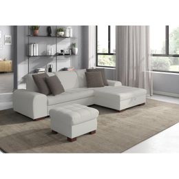 Sit & More sit&more Ecksofa &raquo;Luxor L-Form&laquo; wahlweise mit Bettfunktion, Bettkasten und Kopfteilverstellung beige Luxus-Microfaser ALTARA NUBUCK (100% Polyester);