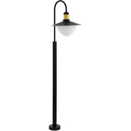 Eglo Stehlampe &raquo;Sirmione Au&szlig;en-Stehlampe, Standleuchte, Stahl, E27, IP44, Au&szlig;enlampe&laquo; E27 1 Stk. Stehleuchte - L34 x B27 x H120 cm - schwarz, gold - 