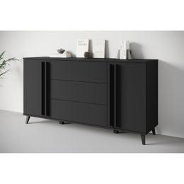 Home Affaire Sideboard &raquo;Helsinki, Kommode mit 2 T&uuml;ren und 3 Schubladen, Breite 150 cm&laquo; 1 Stk. tlg. Push-to-Open-Schubladen, h&ouml;henverstellbare 
