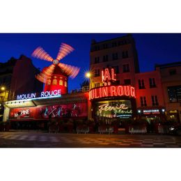 papermoon Fototapete &raquo;Geb&auml;ude mit Windm&uuml;hle&laquo; bunt Vlies