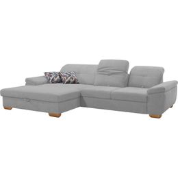 Alina Ecksofa &raquo;Nadira&laquo; wahlweise mit Bettfunktion und Stauraum grau Struktur fein XBO (90% Polyester, 10% Polyamide);Chenille GCP (100% Polyester)