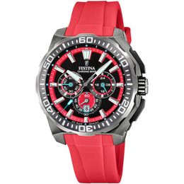 Festina Herren Chronograph &raquo;Chrono Bike 2025&laquo; Quarzuhr, Armbanduhr, Herrenuhr, analog, Tag, Stoppfunktion rot