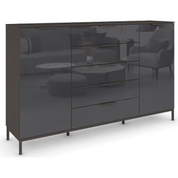 Rauch Schubkastenkommode &raquo;Kommode T&uuml;rkommode Sideboard Kombikommode FLIPP mit Glasfront&laquo; Breite 160/180 cm mit 4 Einlegeb&ouml;den, 2-trg mit 5 Schubladen 