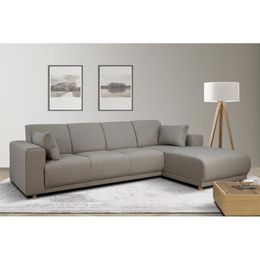 Home Affaire Ecksofa &raquo;LEMPS wahlweise Recamiere links oder rechts L-Form&laquo; incl. Zierkissen, Stellma&szlig;e 297x162 cm grau 100% Polyester