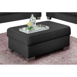 DOMO collection Hocker &raquo;Amando&laquo; schwarz PRIMABELLE -Microfaser aus 100% Polyester, ;SOFTLUX -Kunstleder;Strukturstoff aus 90% Polyester, 10% Polyacryl