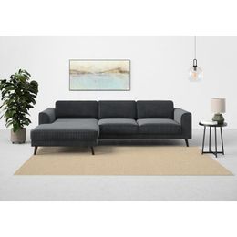 Trendmanufaktur Ecksofa &raquo;Lumber Jack, elegantes Designsofa, zeitlos modern, hoher Sitzkomfort&laquo; wahlweise mit Bettfunktion u. Bettkasten, L-Form grau 