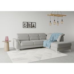 Sit & More sit&more Ecksofa &raquo;Sinatra L-Form&laquo; mit Ottomane, optional mit Kopfteilverstellung und Armteilfunktion silber 90% Polyester, 10% Polyamid
