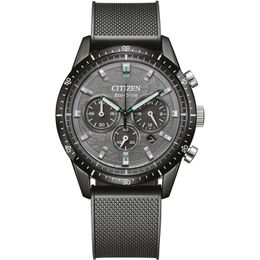 Citizen Herren Chronograph Armbanduhr, Solar, Herrenuhr, analog, Datum, Stoppfunktion, Eco-Drive schwarz