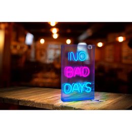 N&auml;ve n&auml;ve LED Dekolicht &raquo;NO BAD DAYS&laquo; LED-Modul 1 Stk. blau rot Schriftzug beleuchtet blau rot, Tisch- Wandfunktion, transparent, USB transparent
