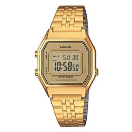 CASIO VINTAGE Damen CASIO VINTAGE Chronograph Quarzuhr, Armbanduhr, Damenuhr, Digitaluhr, Edelstahlarmband gold