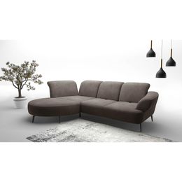 Sit & More sit&more Ecksofa &raquo;Dance, L-Form, inkl. Sitztiefenverstellung&laquo; inkl. Click&Seat, optional mit Kopfteilverstellung braun 100%Polyester