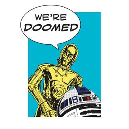 Komar Bild &raquo;Star Wars Classic Comic Quote Droids&laquo; Star Wars 1 Stk. tlg. Wandbild zur Dekoration im Kinderzimmer - ohne Rahmen bunt Holz, Papier