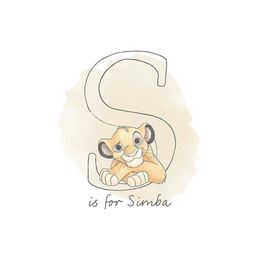 Komar Bild &raquo;S like Simba&laquo; Disney 1 Stk. tlg. Wandbild zur Dekoration im Kinderzimmer - ohne Rahmen bunt Holz, Papier