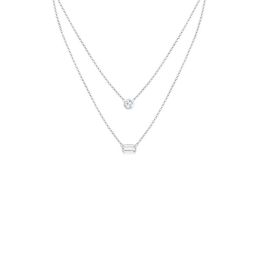 Elli Premium Damen Collierkettchen &raquo;Layer mit Topas Edelstein 925 Sterling Silber&laquo; silber