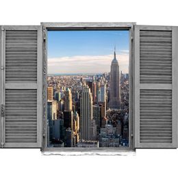queence Wandtattoo &raquo;New York&laquo; Wandsticker, Wandbild, selbstklebend, 3D, Fenster bunt