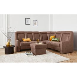 Sit & More sit&more Ecksofa &raquo;Melissa L-Form&laquo; klassisches Polsterprogramm, wahlweise Bettfunktion und Schubkasten braun 100% Polyester