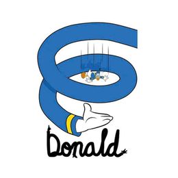 Komar Bild &raquo;Donald Duck Spiral&laquo; Disney 1 Stk. tlg. Wandbild zur Dekoration im Kinderzimmer - ohne Rahmen bunt Holz, Papier