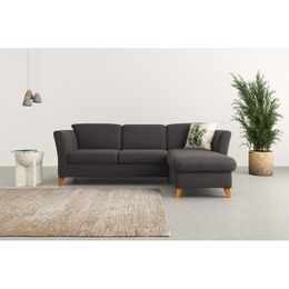 Home Affaire Ecksofa &raquo;Trelleborg L-Form&laquo; Federkern-Polsterung, wahlweise mit Bettfunktion und Bettkasten grau 100% Polyester