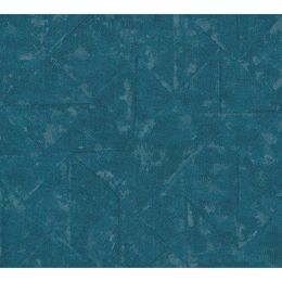 ARCHITECTS PAPER &raquo;Absolutely Chic&laquo; Motiv Strukturmuster gemustert leicht strukturiert Struktur Tapete Design Grafik Vliestapete Metallic Tapeten Wohnzimmer blau Vinyl,