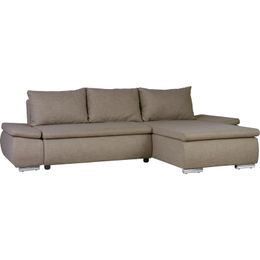Home Affaire Ecksofa &raquo;Acra L-Form&laquo; mit Bettfunktion und Bettkasten, in Mattenoptik braun 100% Polyester